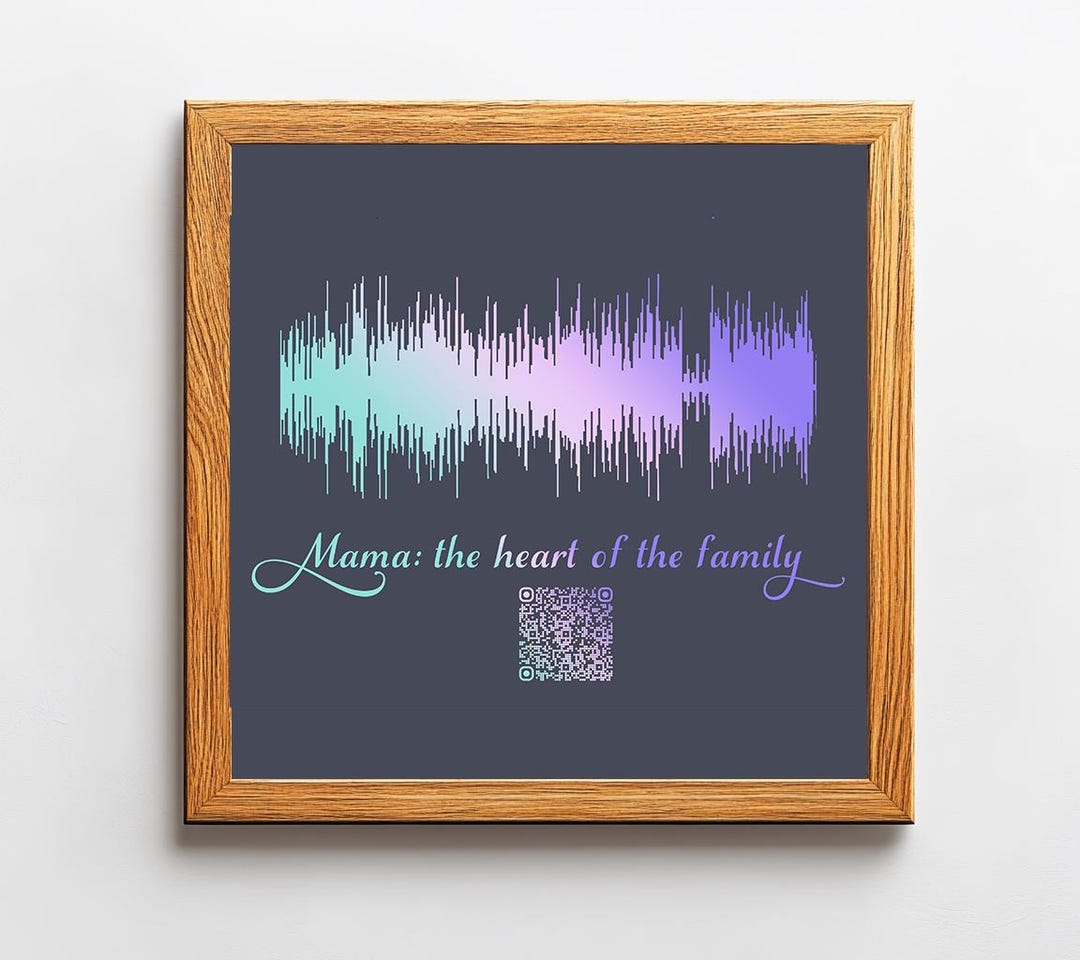 Custom Sound Wave Art With Text & QR Code | Personalized Audio Poster ...