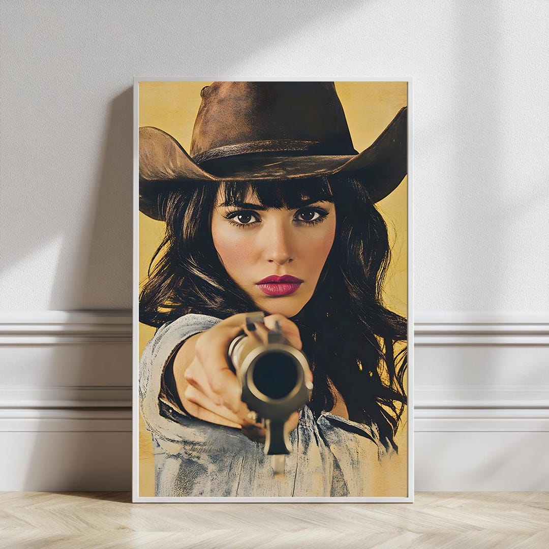 Wild West Cowgirl Poster | Retro Western Woman Art | Vintage Cowboy ...
