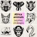 Africa Animals SVG & PNG Bundle | Safari Animals SVG Pack | 24 Wild ...