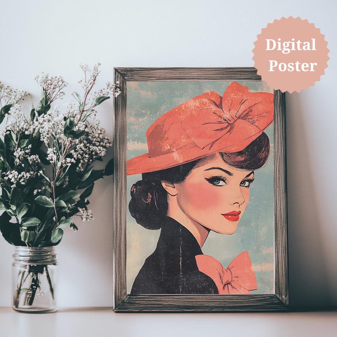 Vintage Woman Poster | Classic Retro Fashion Poster | Stylish Retro ...