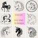 Magical Unicorns SVG Set | Unicorn Silhouette, Line Art Bundle | 16 ...