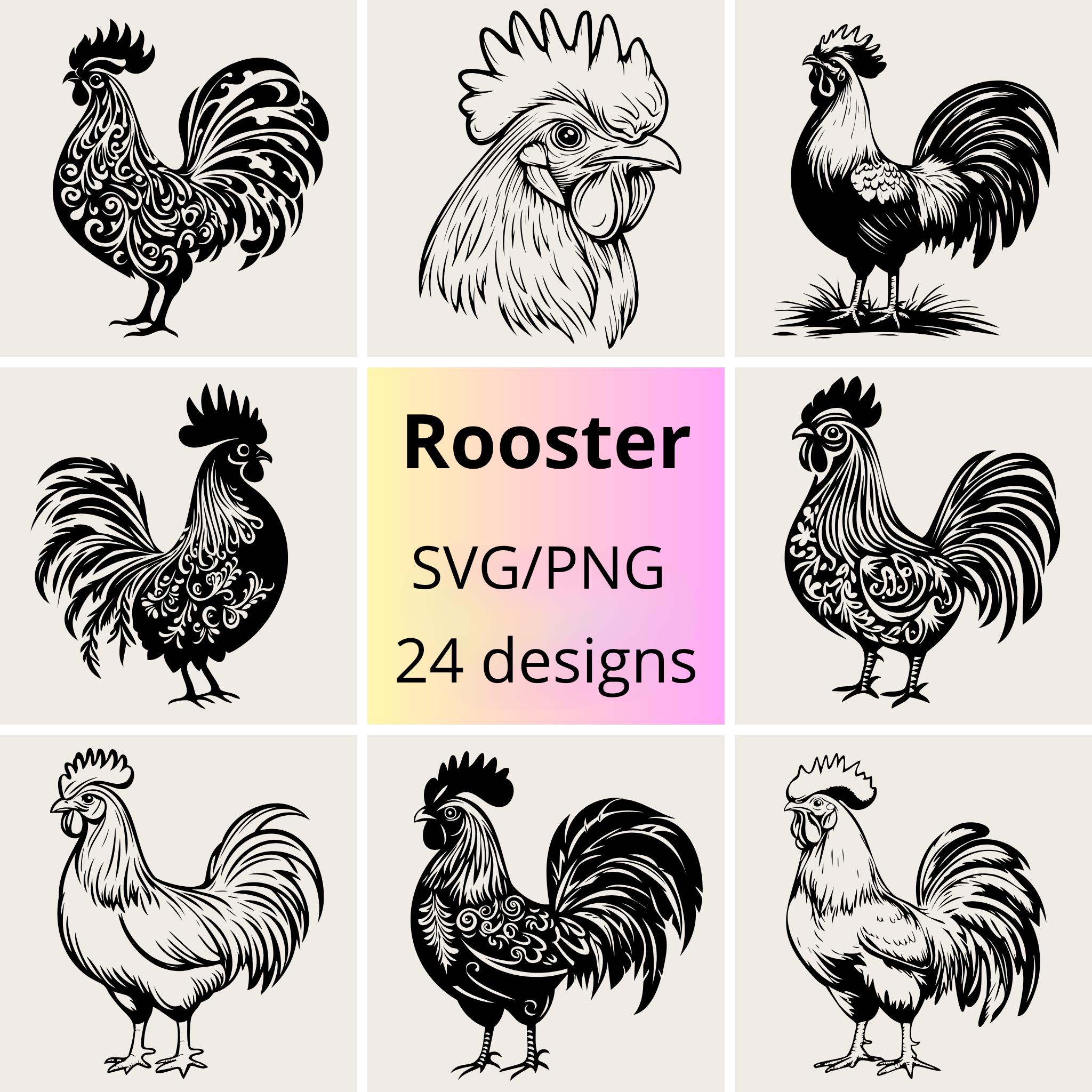 Rooster SVG PNG Bundle | Rustic Rooster Svg Set | Farmhouse Rooster ...