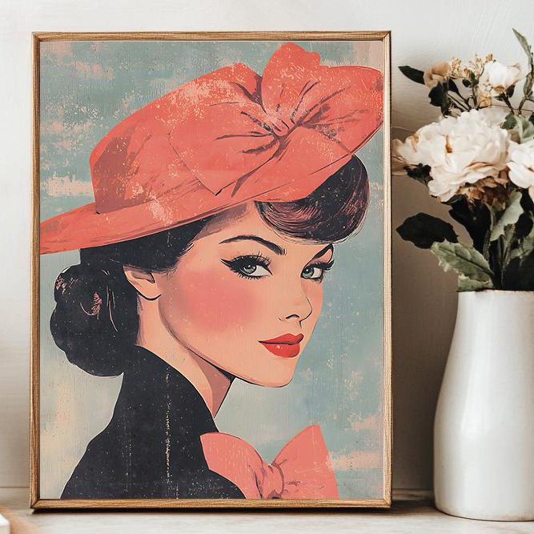 Vintage Woman Poster | Classic Retro Fashion Poster | Stylish Retro ...