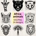 Africa Animals SVG & PNG Bundle | Safari Animals SVG Pack | 24 Wild ...
