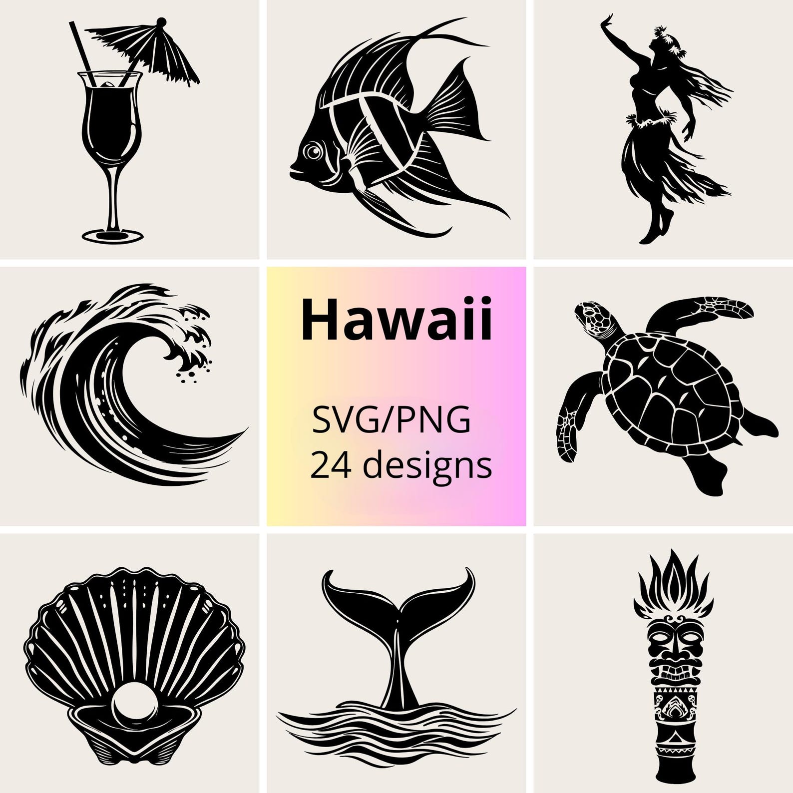 Hawaii SVG PNG | Tropical Kids Designs | Hawaii Clipart Files ...