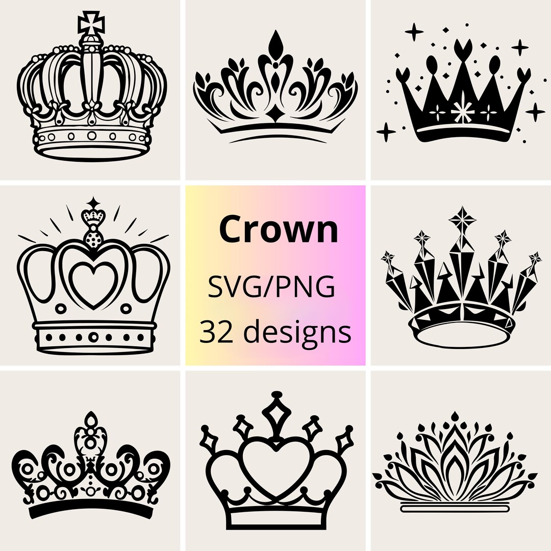 Royal Crown SVG Collection | Crown Svg Png Pack | Regal Crowns Digital ...