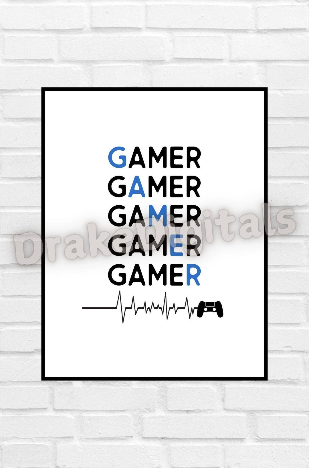 A4 'gamer' Gaming Digital Download Print, Gamer, Decoration, Download ...