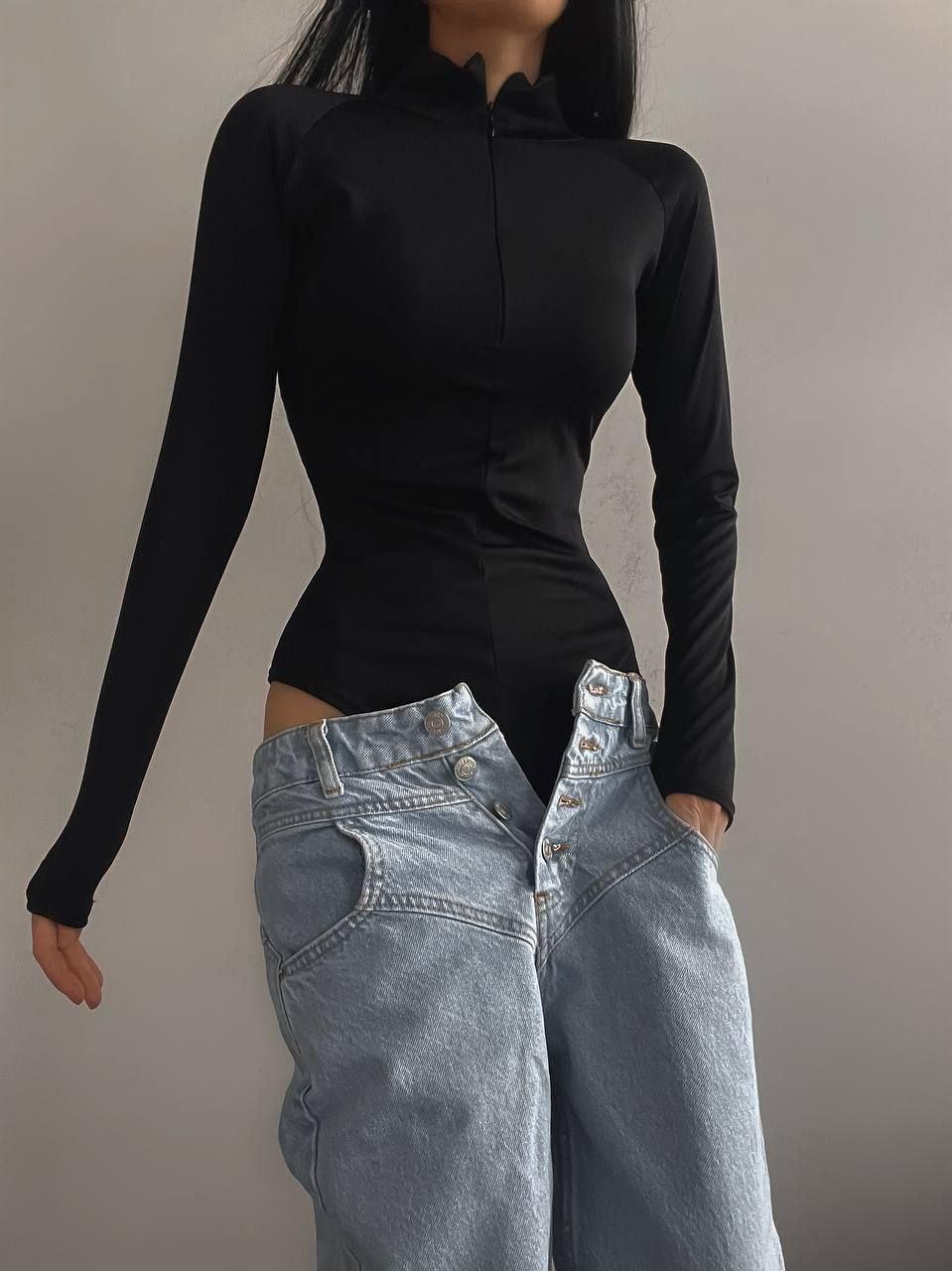 Bodysuit With Hidden Zipper and Snap Button Closure, Soft Micro-diving ...