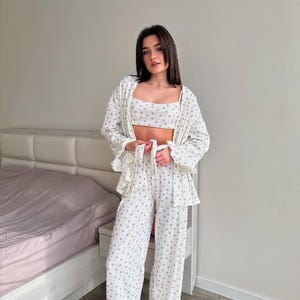 Piece Sleepwear Set, Soft Ribbed Fabric, Comfortable and Stylish ...