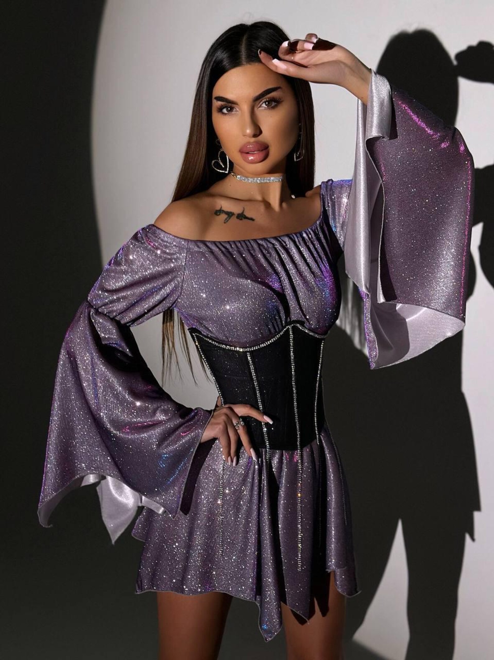 Dress and Corset Set, Glamorous Two-piece Ensemble Perfect for Parties ...