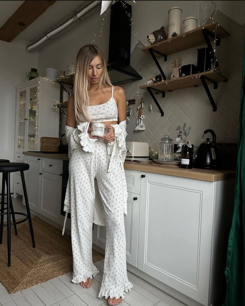 Piece Sleepwear Set, Soft Ribbed Fabric, Comfortable and Stylish ...