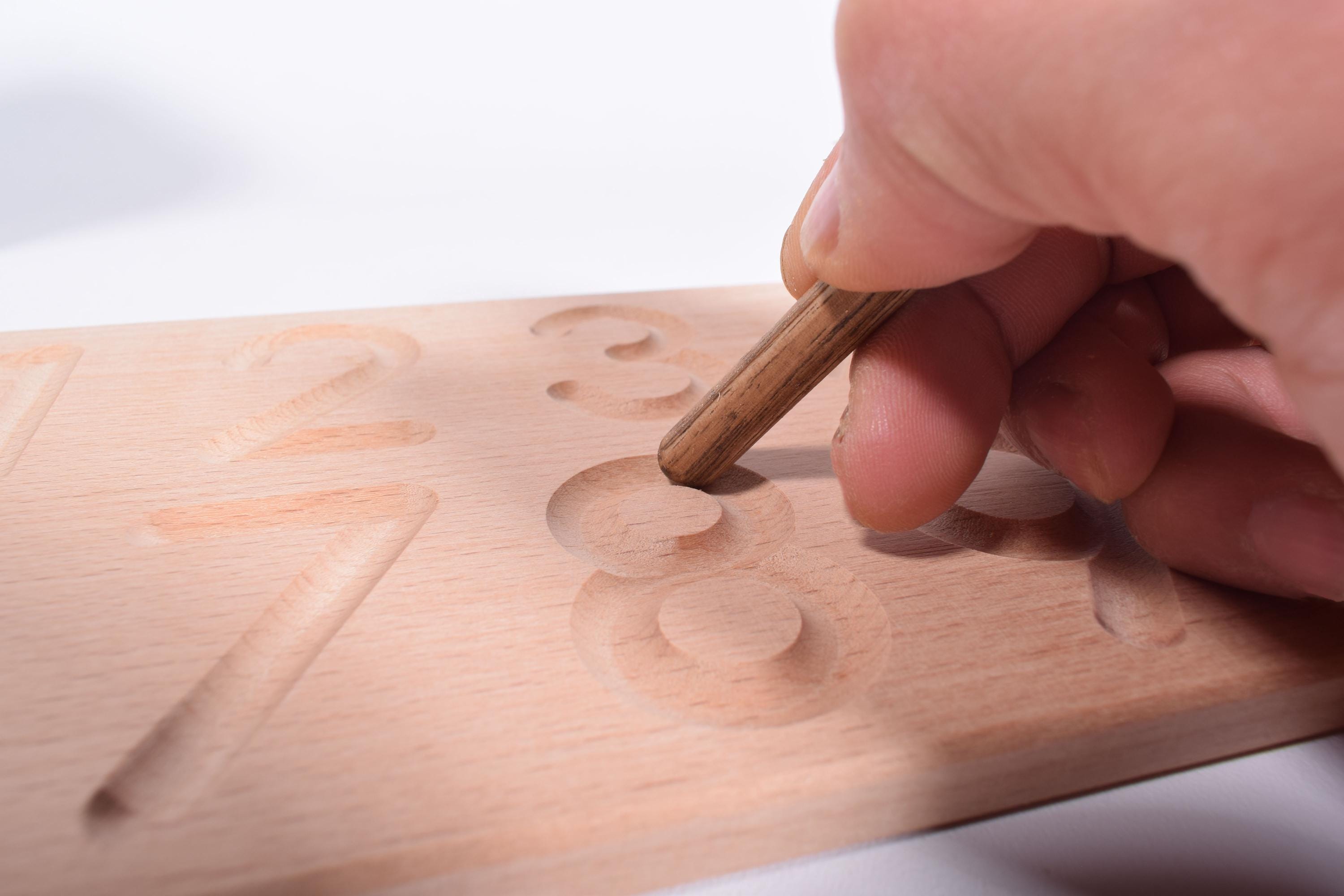 Montessori Wooden Number Board With Pencil, Number Tracing Tiles ...