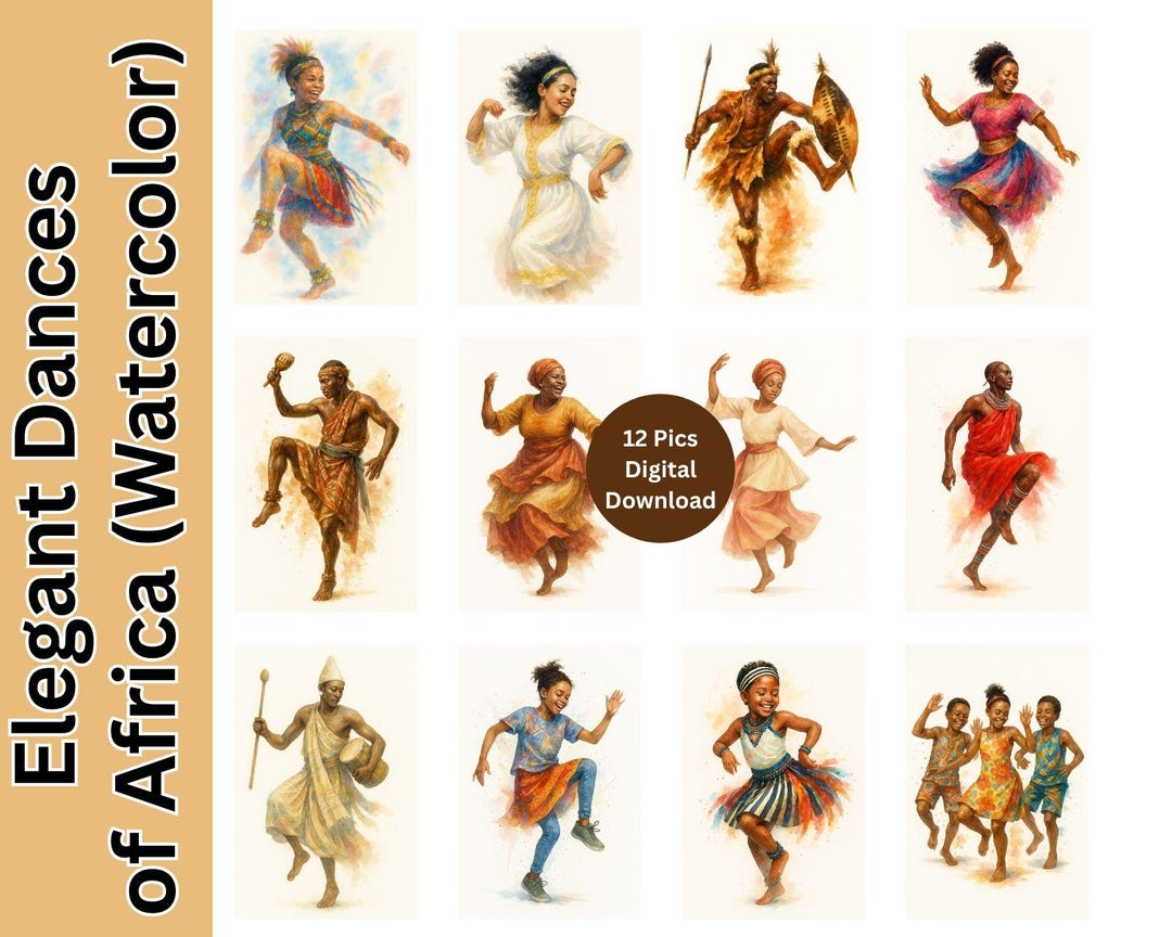 African Dance Watercolor Art Prints | Cultural Home Decor (digital ...