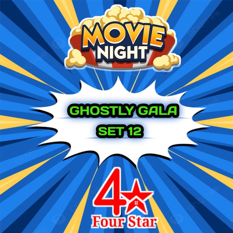 Monopoly_go 4 Star Sticker - GHOSTLY GALA - Set 12 - Etsy