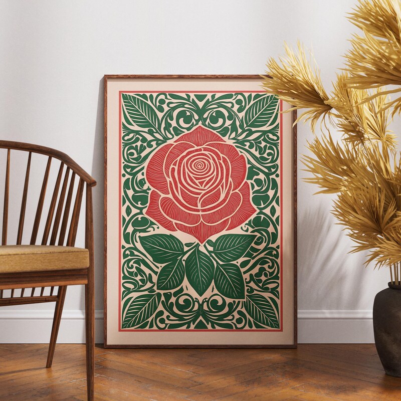 Printed Roses - Etsy