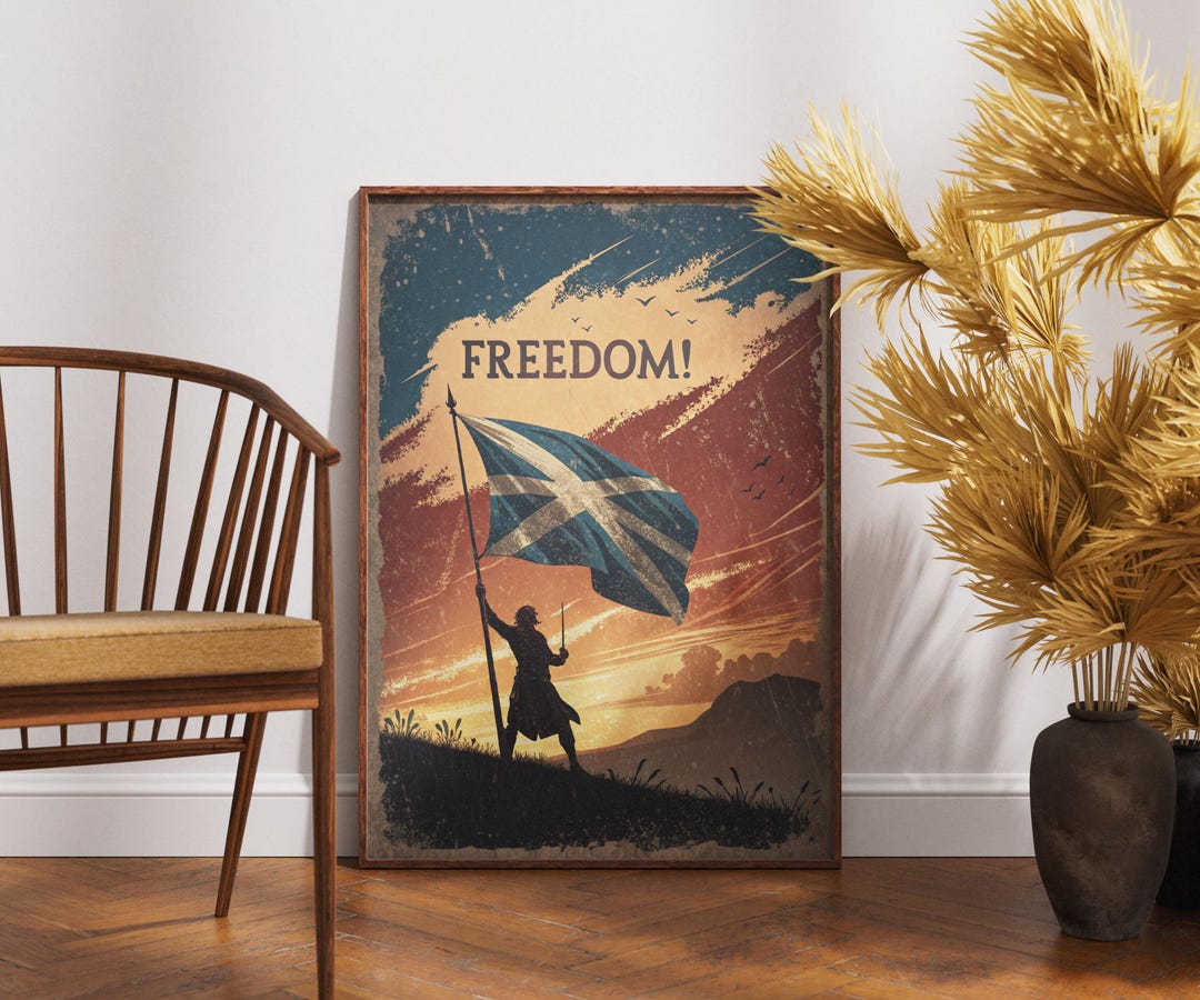 Braveheart Freedom Poster, Scottish Flag Art Print, Inspirational ...
