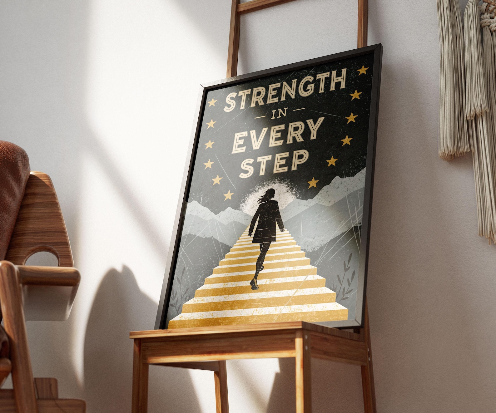 Strength in Every Step Poster, Motivational Wall Art, Empowerment Quote ...