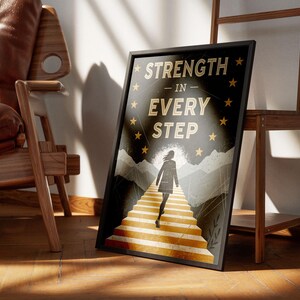 Strength in Every Step Poster, Motivational Wall Art, Empowerment Quote ...
