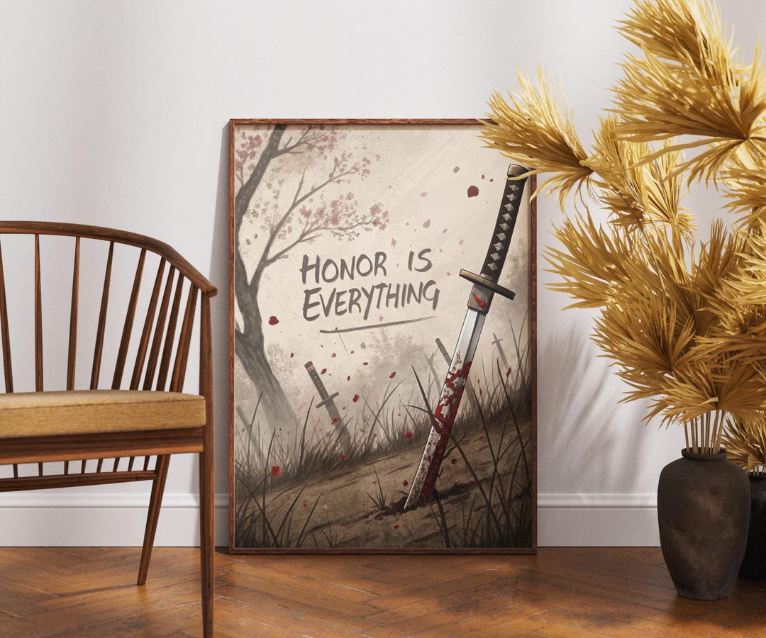 The Last Samurai Honor Poster, Samurai Sword Art Print, Japanese ...
