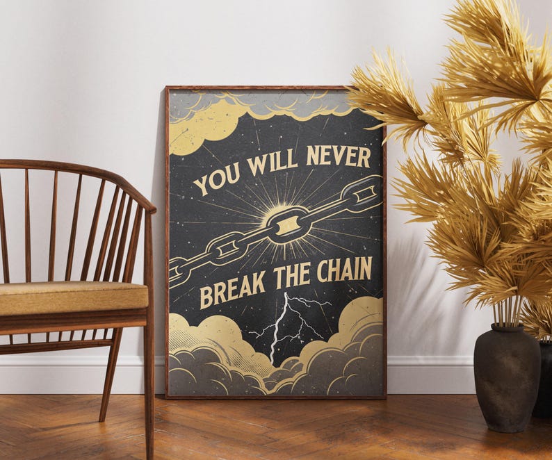 The Chain Poster, Fleetwood Mac Inspired Wall Art, Bold Lightning and ...
