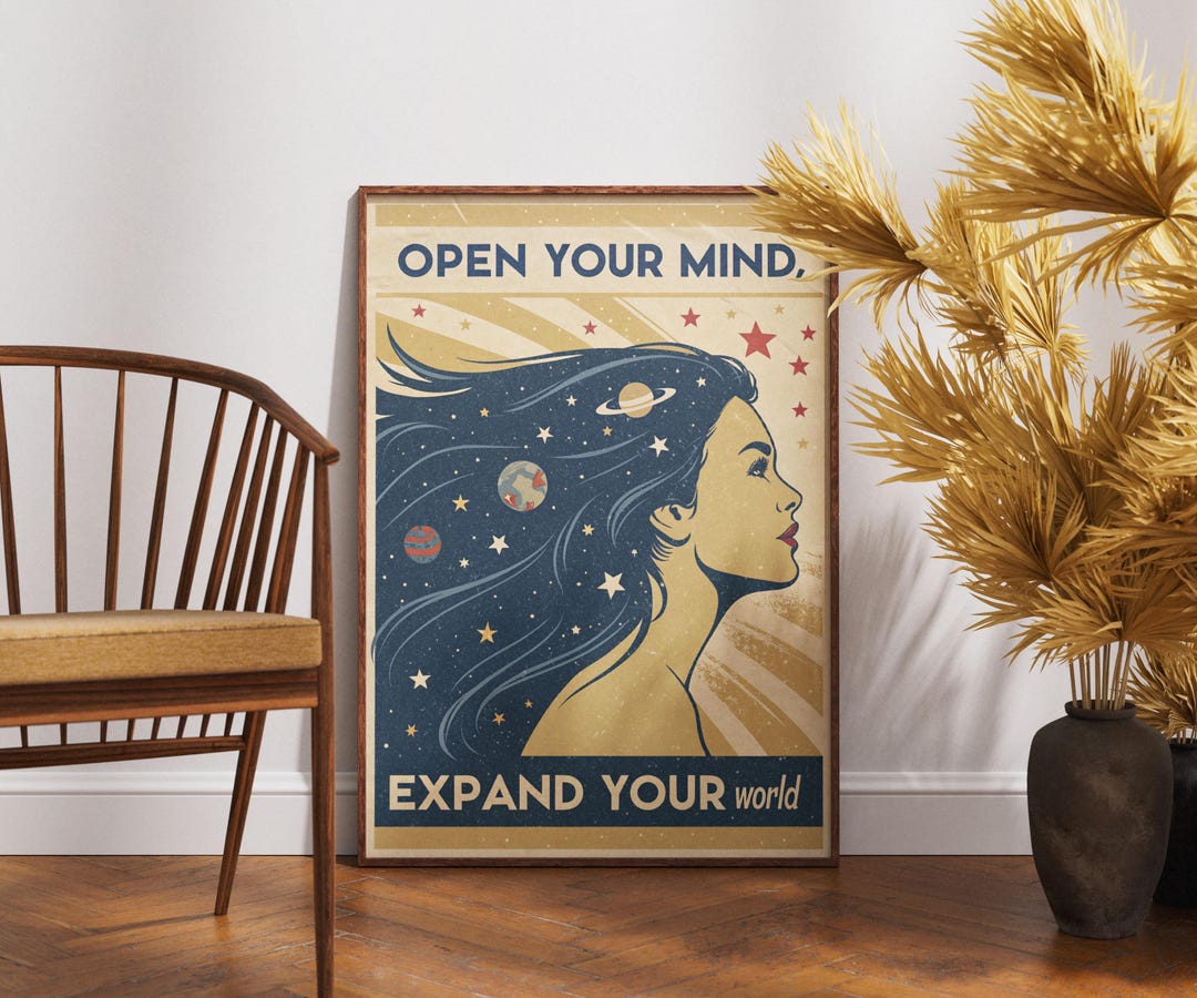Open Your Mind Poster, Space-inspired Wall Art, Cosmic Inspirational ...