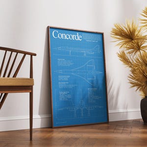 Concorde Blueprint Poster: Supersonic Aviation Wall Art - Etsy