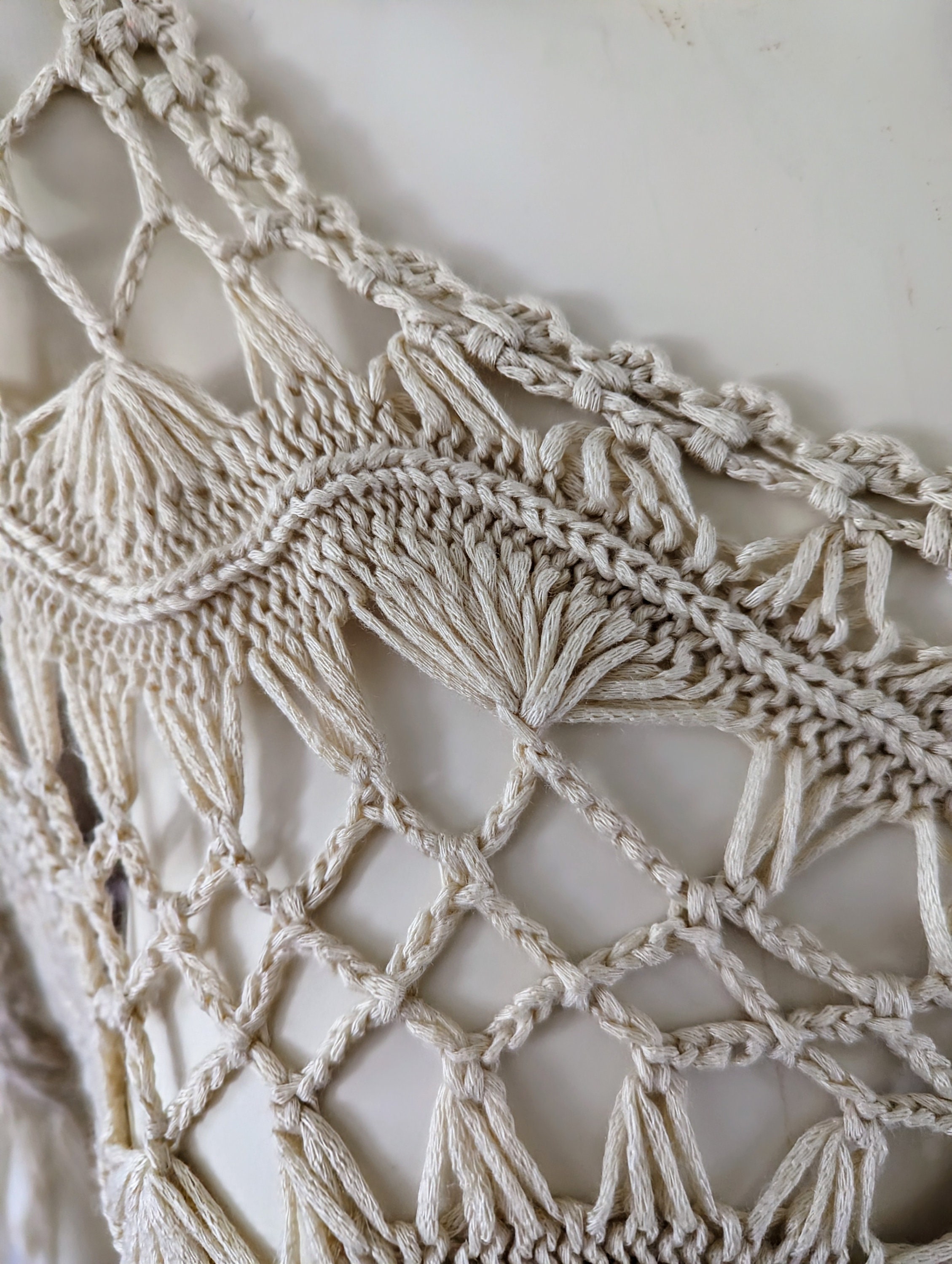 Vintage Macrame Top Beach Cover Size Large - Etsy