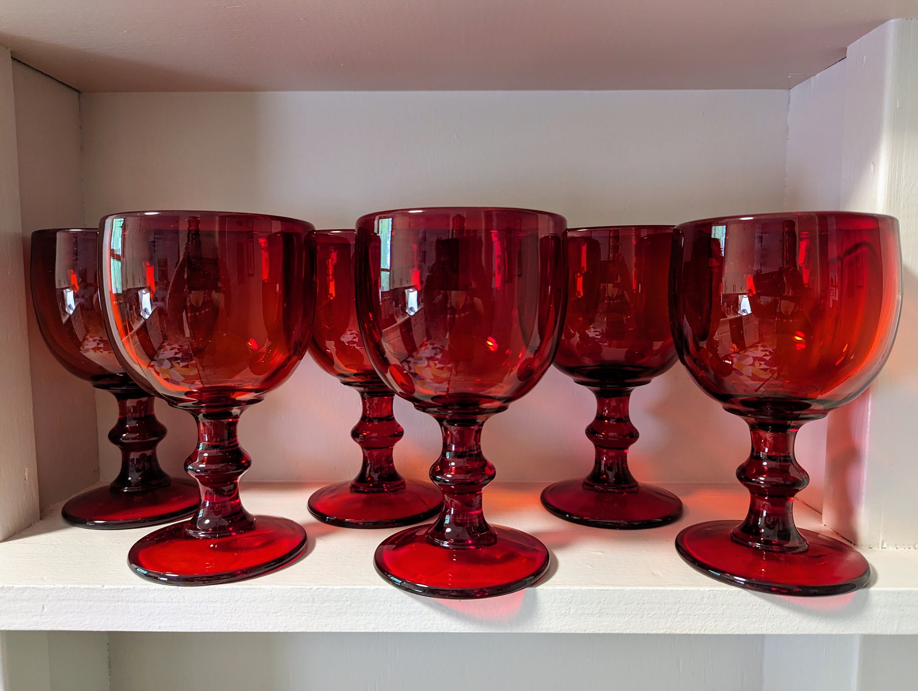 Hoffman House Ruby Red Glass Goblets (set of 6) - Etsy