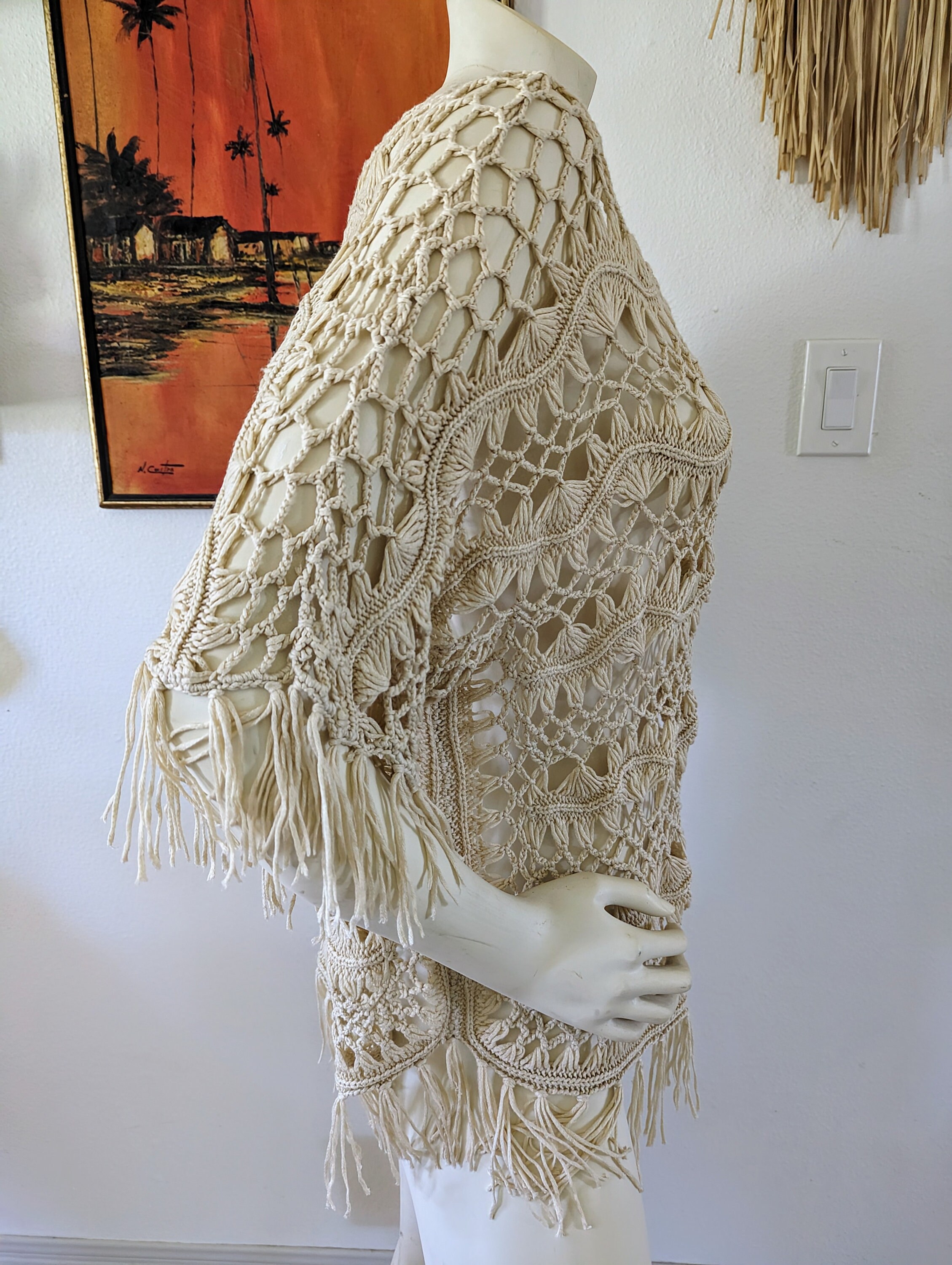 Vintage Macrame Top Beach Cover Size Large - Etsy