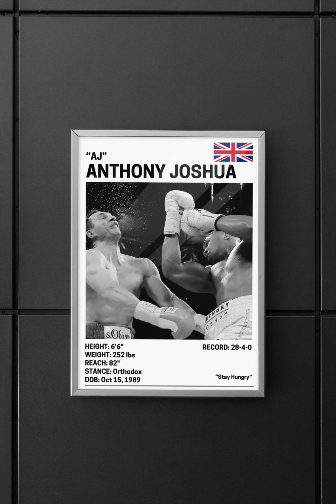 Anthony Joshua Poster, Boxing Wall Art, Heavyweight Champion Print ...
