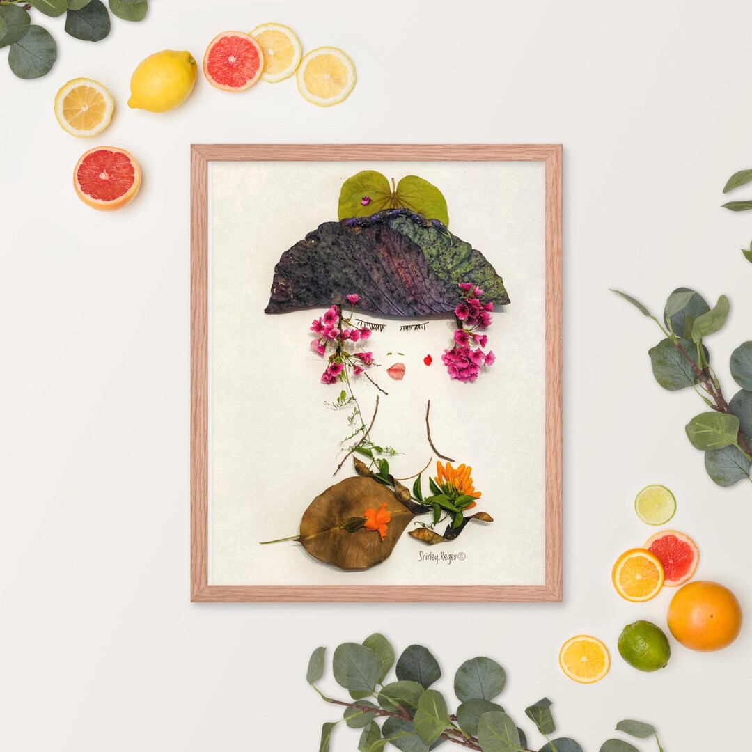 Veggie Crown Women Wall Art Cabbage Botanical Artwork Floral Woman ...