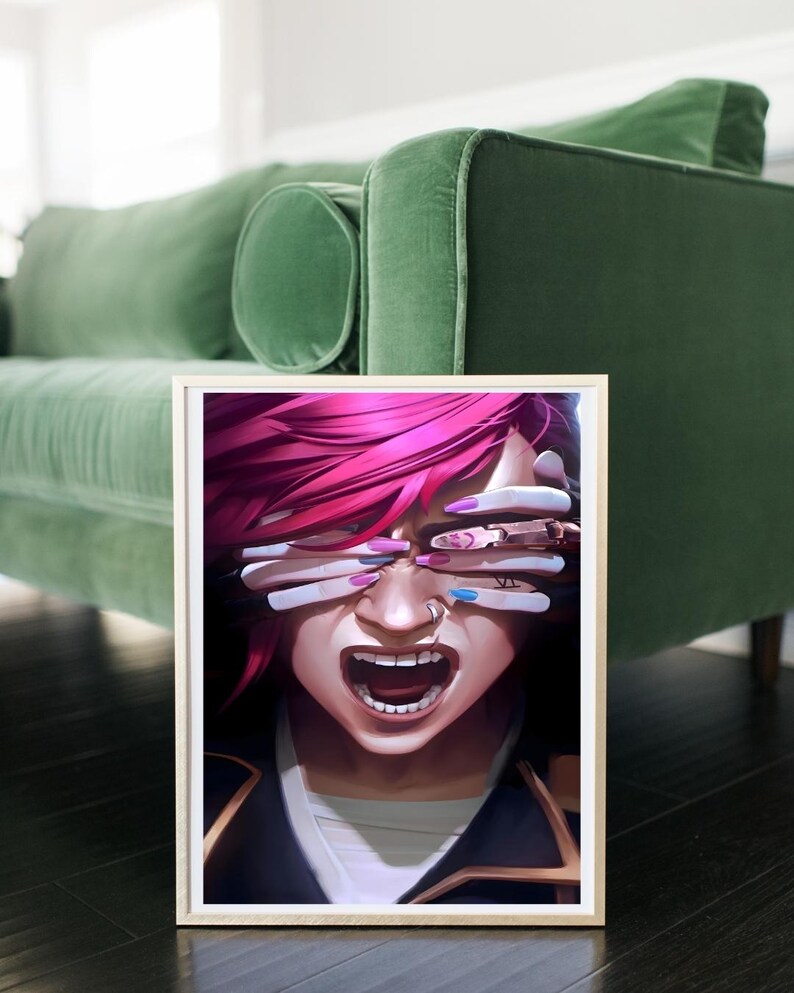 Arcane Poster, Arcane Wall Art, Vi Poster, League of Legends Art ...
