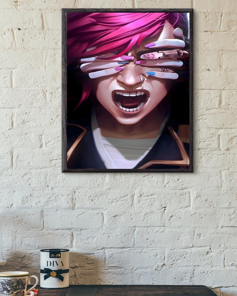 Arcane Poster, Arcane Wall Art, Vi Poster, League of Legends Art ...
