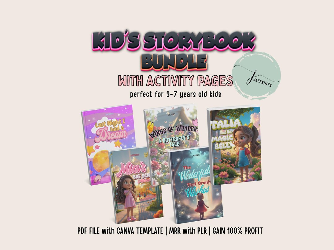 Printable Kids Storybook Bundle: 5 Editable Children's Books (resell ...