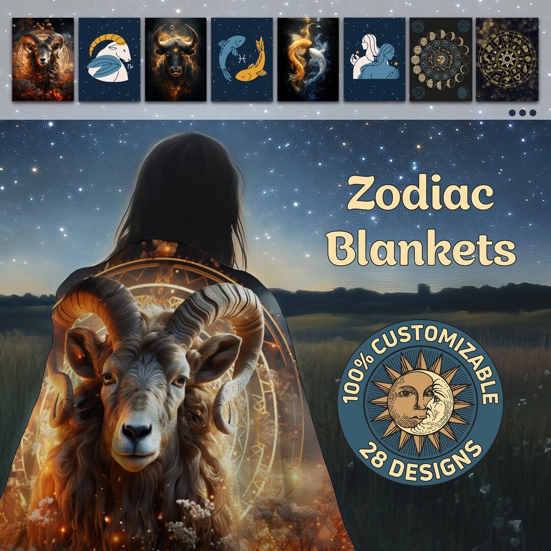 Personalized Zodiac Blanket – Custom Star Sign Design, Astrology Gift ...