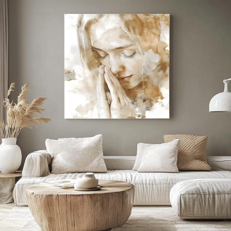 Maria Magdalena Illustration – Watercolor Prayer Portrait - Etsy