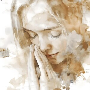 Maria Magdalena Illustration – Watercolor Prayer Portrait - Etsy