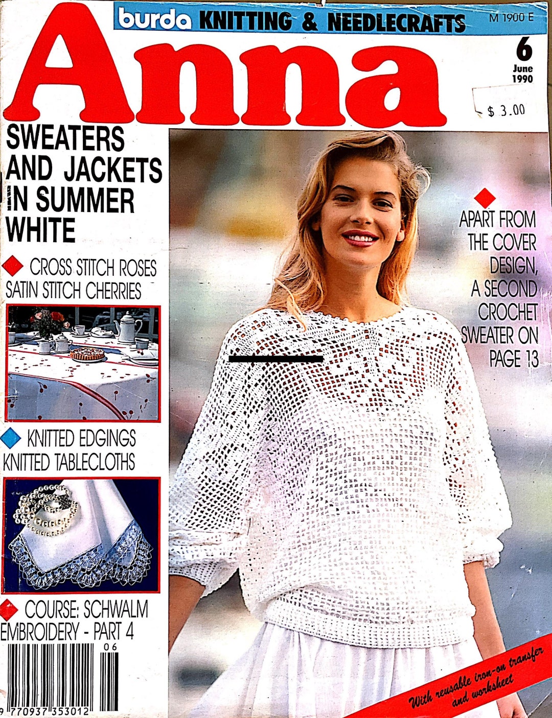 Burda Knitting and Needlecrafts--anna, 6 June 1990 - Etsy