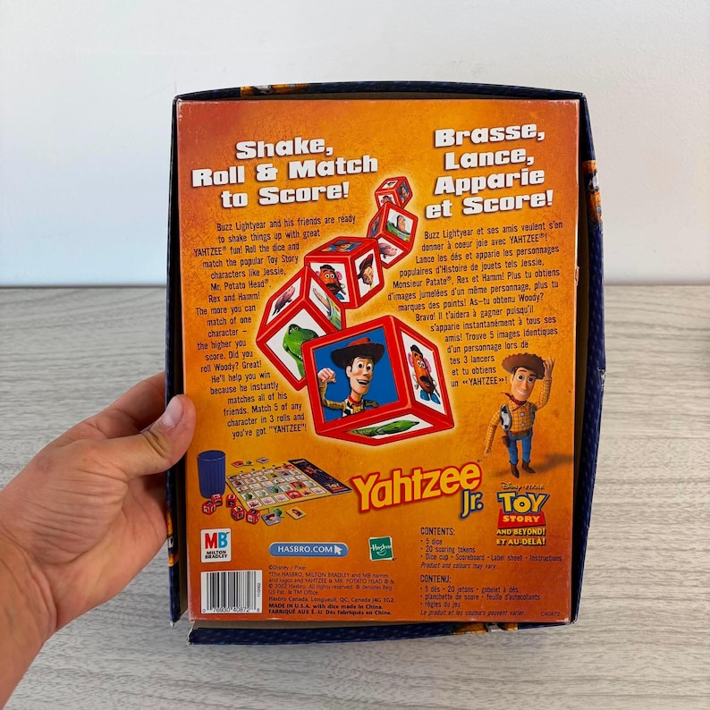 Yahtzee Jr. Toy Story Disney Pixar Complete Vintage Milton Bradley MB ...