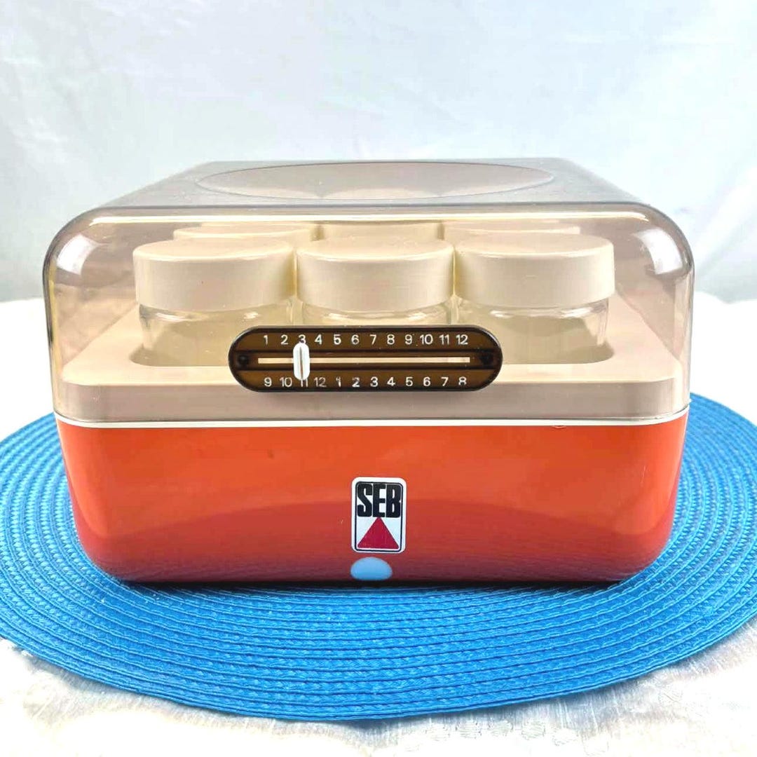 Vintage SEB France Yogurt Maker, Model 875, With 8 Glass Jars, Retro ...