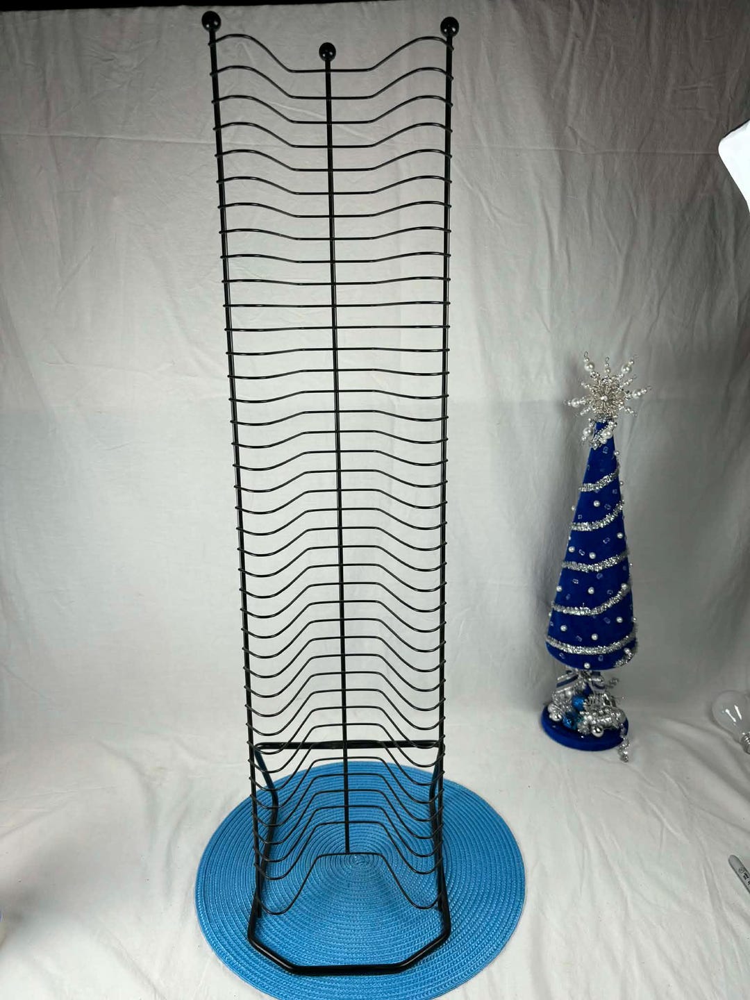 Large Vintage Black Metal Rack for Dvds and Video Games, Vertical ...