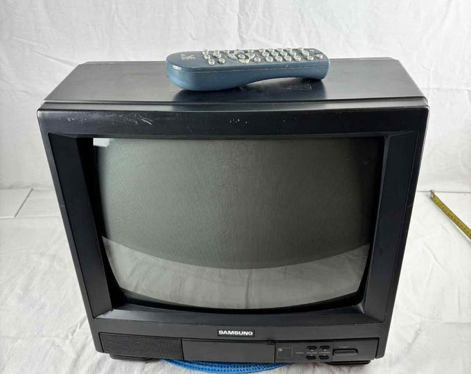 Vintage Samsung 13-inch CRT Television With Universal Remote, 1990 ...