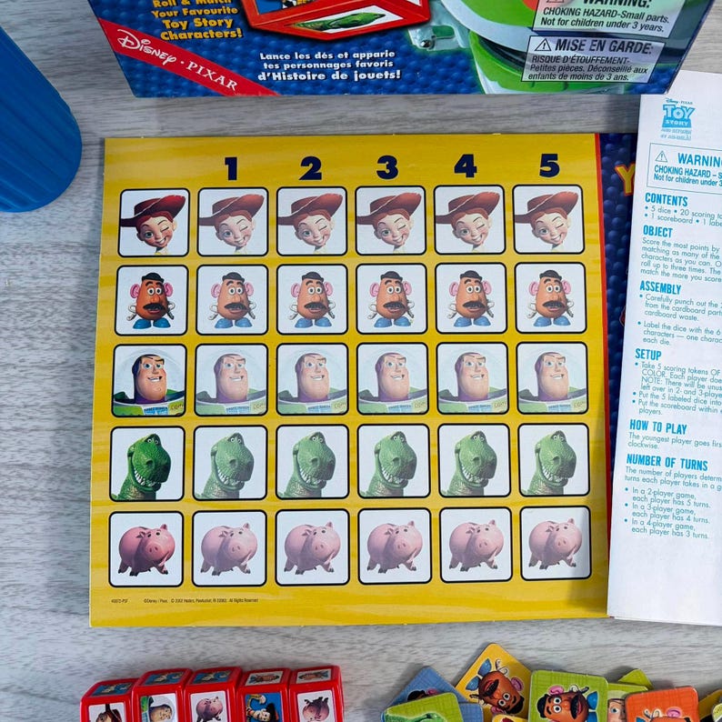 Yahtzee Jr. Toy Story Disney Pixar Complete Vintage Milton Bradley MB ...