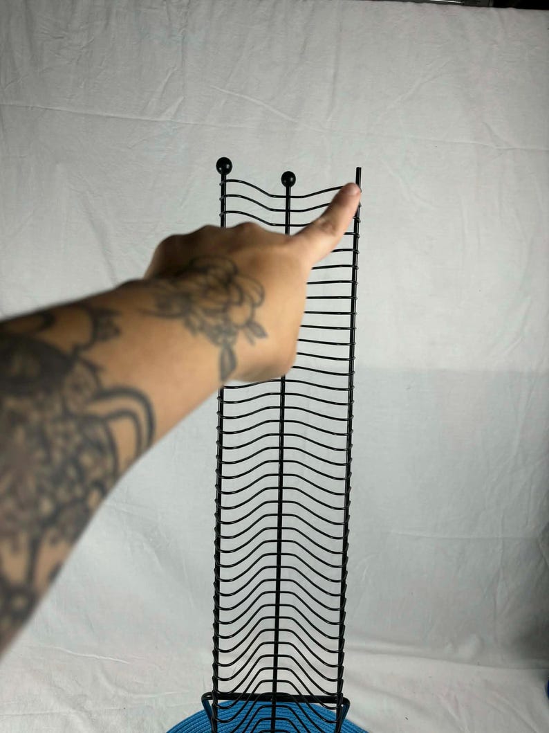 Black Metal Vertical CD Rack for 45 Cds, 29-inch Vintage CD Storage ...