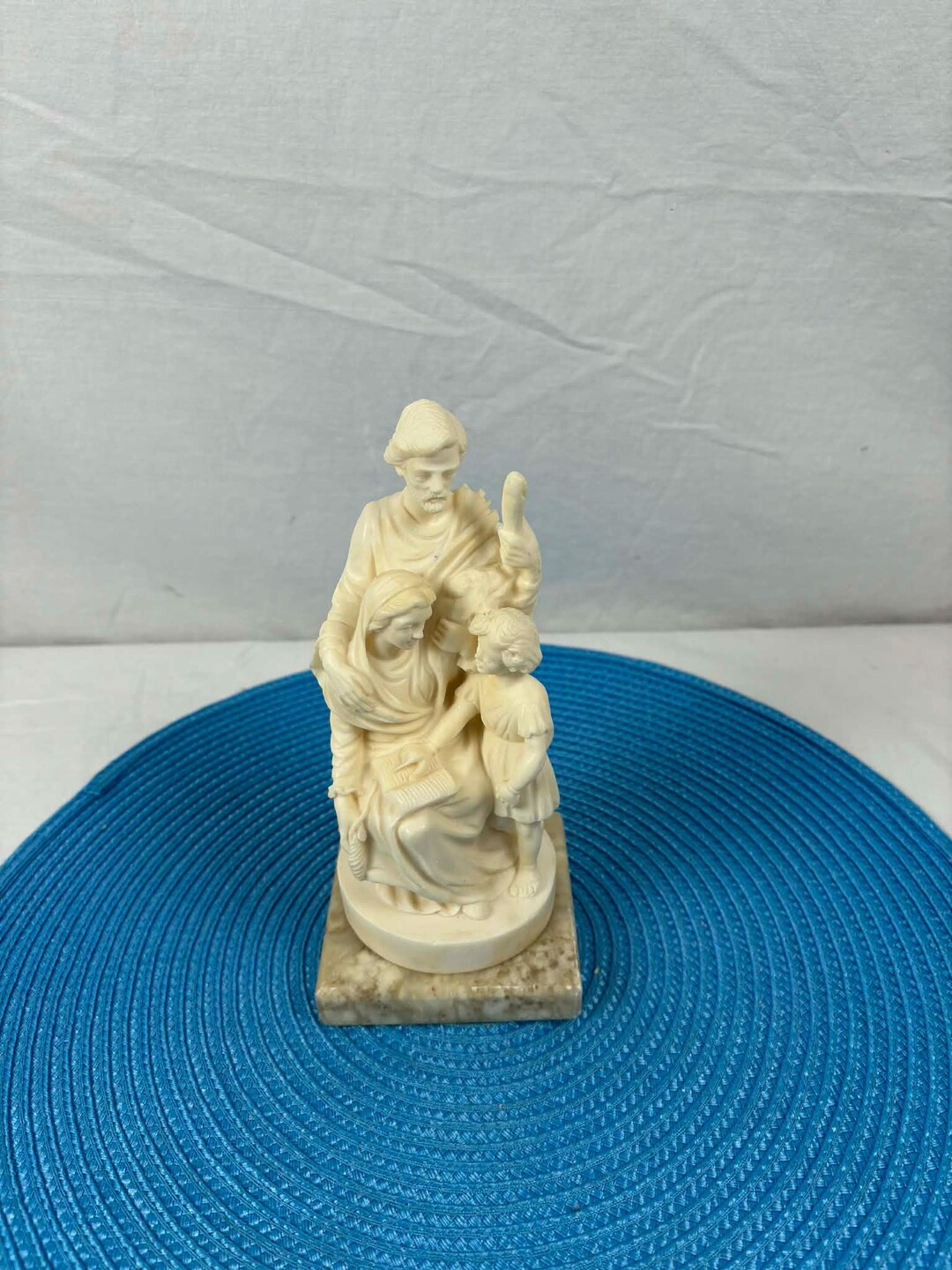 Vintage Religious Statue in Genuine Hand-carved Alabaster – Holy Family ...