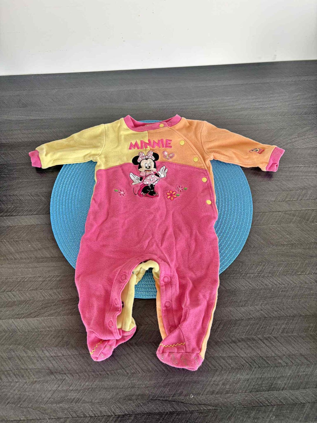 Vintage Disney Minnie Mouse Baby Girl Sleeper 3m, Color Block Pink ...