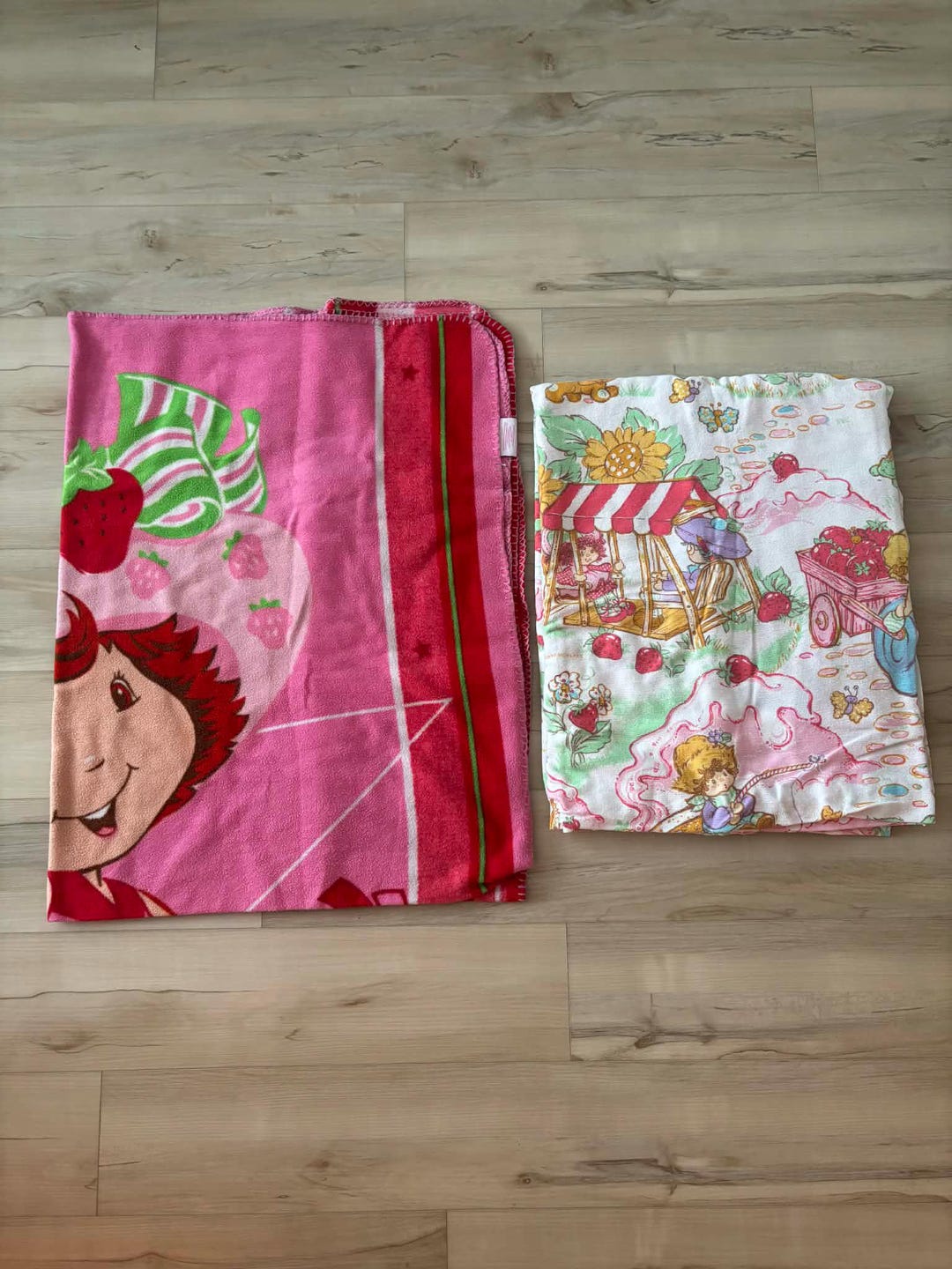 Vintage Fraisinette Flat Sheet and Cuddly Toy Set, Rare 1980s Nostalgia ...