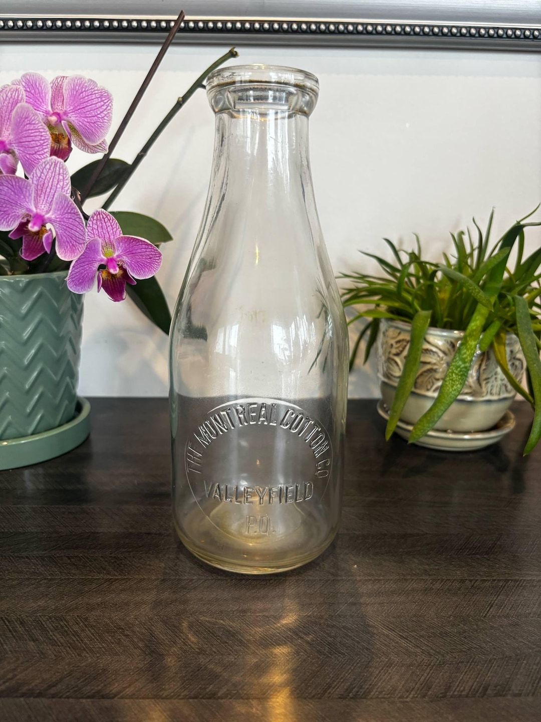 Vintage Embossed Glass Bottle – the Montreal Cotton Co Valleyfield P.Q ...