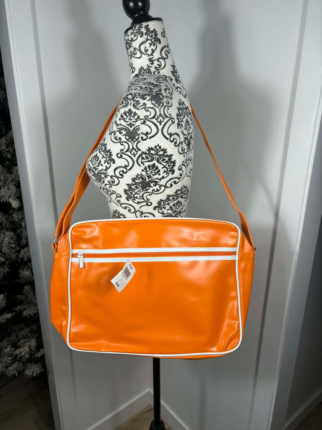 Vintage Orange Vinyl Shoulder Bag, New With Tags, 70s Retro Style ...