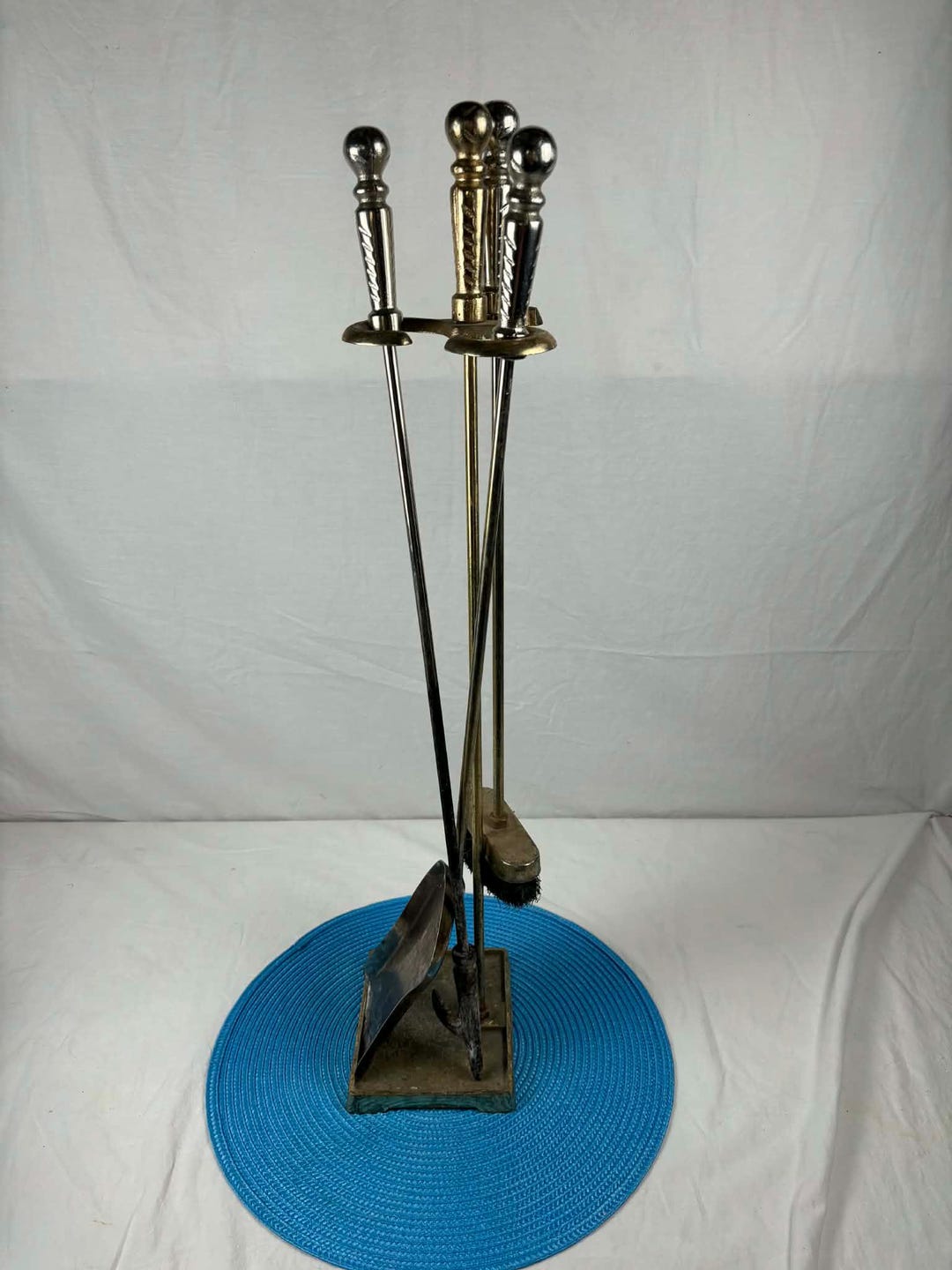 Vintage Metal Fireplace Accessory Set With Shovel, Brush and Poker ...
